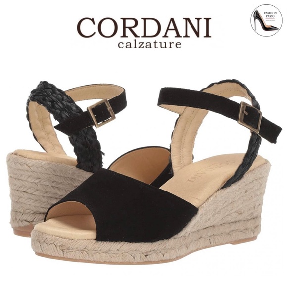 Cordani | Shoes | Cordani Eva Black Suede Wedge Platform Espadrilles ...